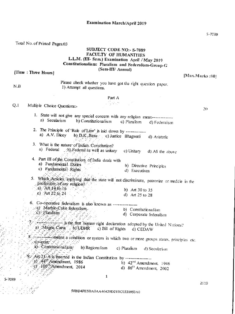 LLM Question Paper | Download Free PDF | Justice | Crime & Violence