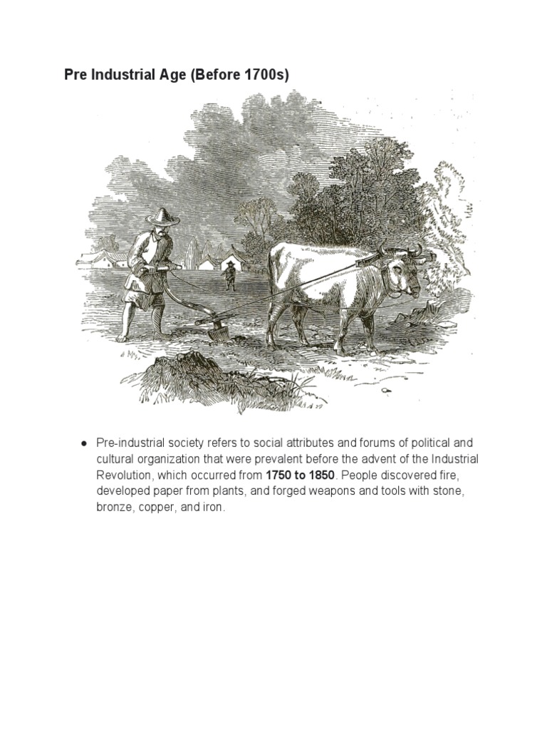 Pre Industrial Age Content | PDF