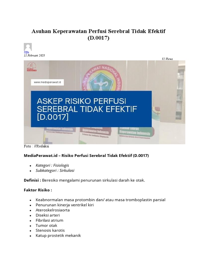 Resiko Perfusi Cerebral | PDF