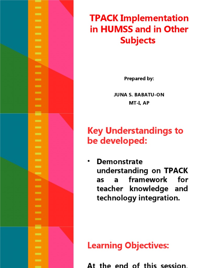 TPACK Implementation in HUMSS and in Other Subjects | PDF | Learning | Communication