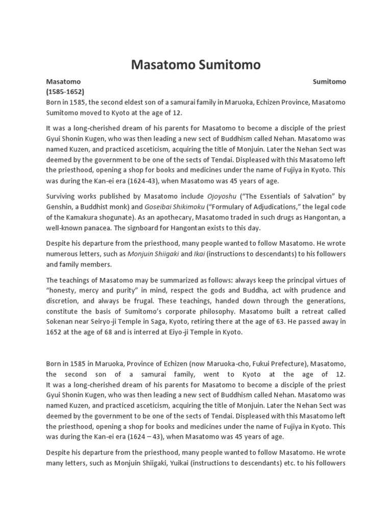 Masatomo Sumitomo | PDF | Integrity