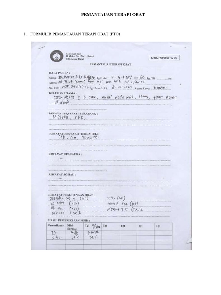 Pkpo 7. A Melaksanakan Pemantauan Terapi Obat Secara Kolaboratif | PDF