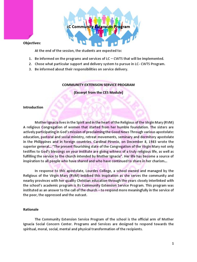 LC Community Extension Program Overview | PDF | Social Work | Nursing