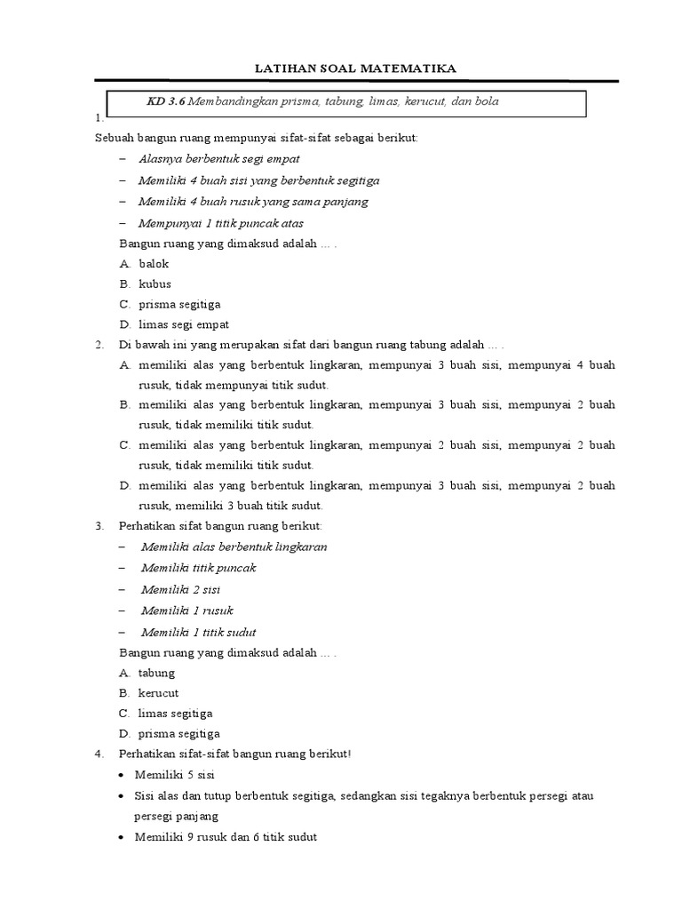 Latihan Soal MTK | PDF