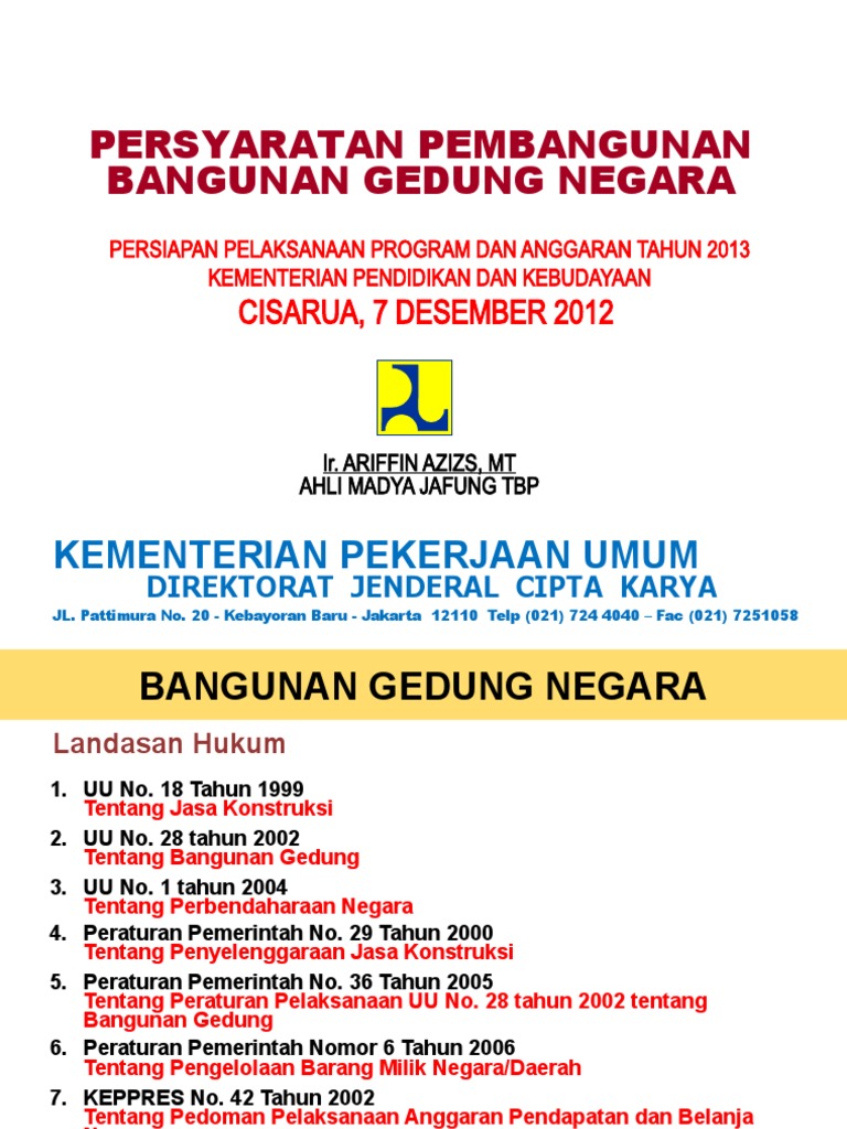 Syarat Pembangunan Gedung Negara | PDF
