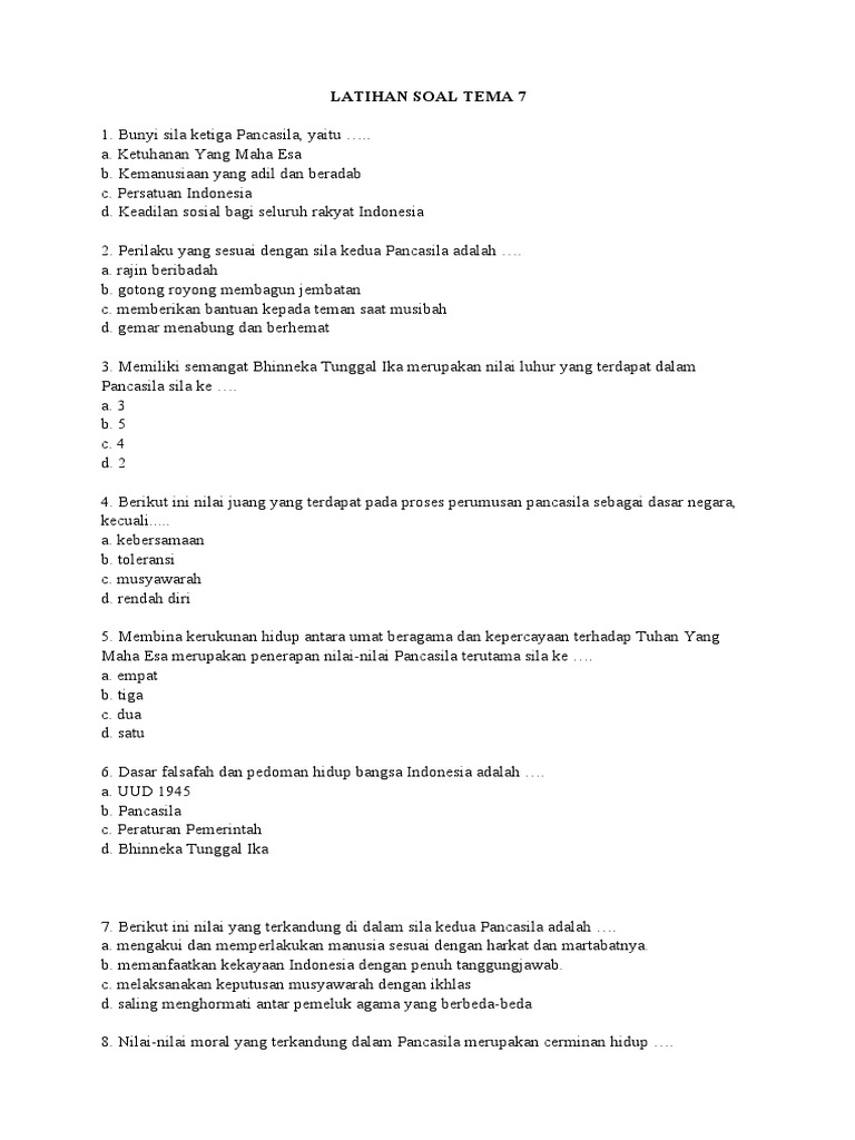 Soal Pas Tema 7 Kelas 6 | PDF | Ilmu Sosial | Perjalanan