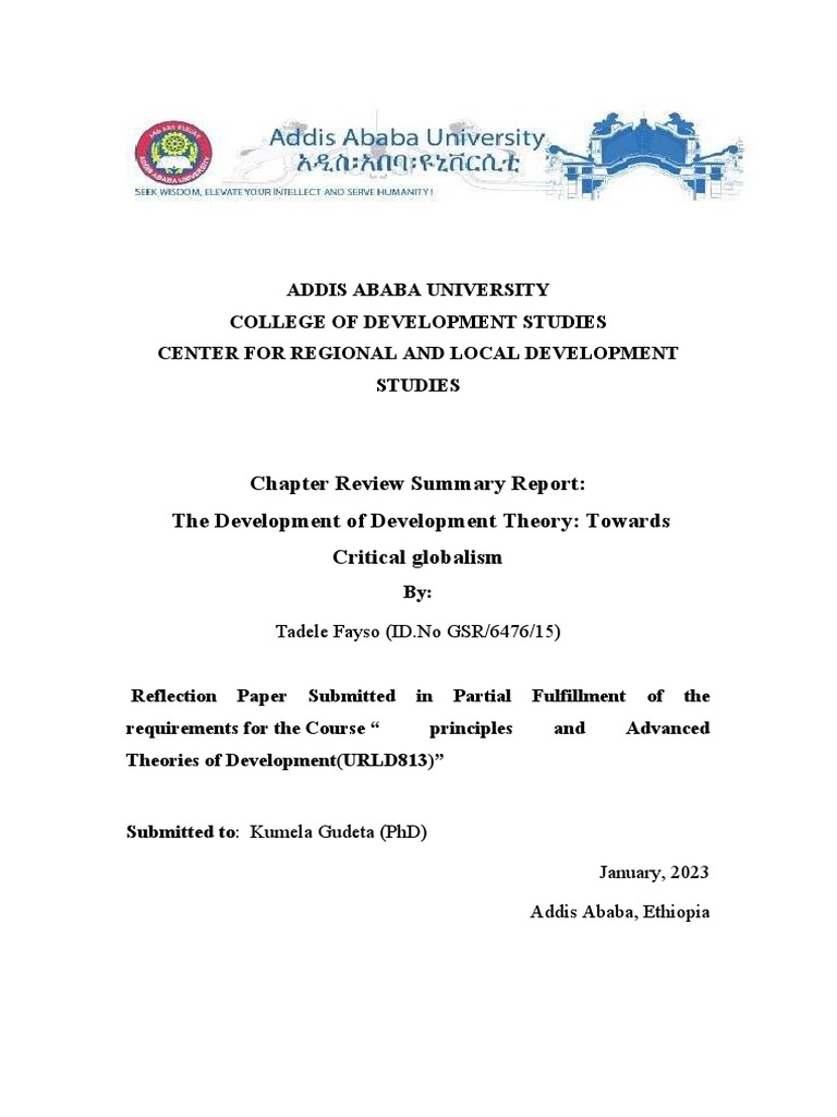 The Development of Development Theory - Tadele Fayso | PDF