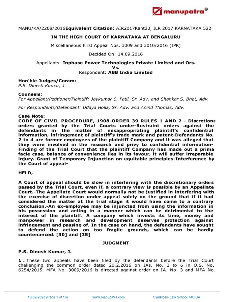 Inphase Power Technologies Private Limited and OrsKA2016270916160718192COM614270 | PDF ...