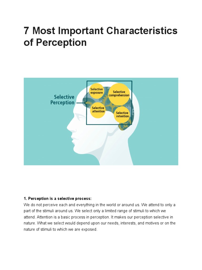 Characteristics of Perception | PDF