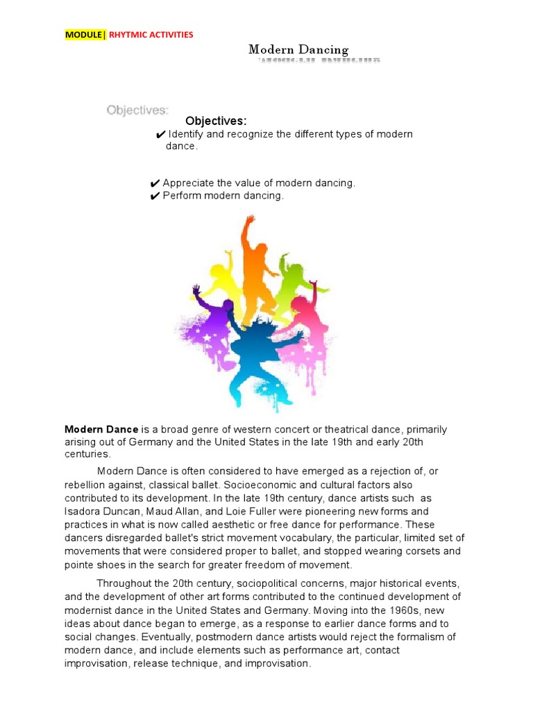Modern Dancing | PDF | Dances | Performing Arts
