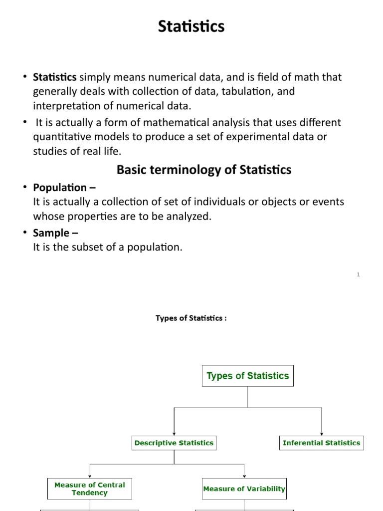 Statistics - Intro | PDF | Statistics | Variance Statistics - Intro | PDF | Statistics | Variance