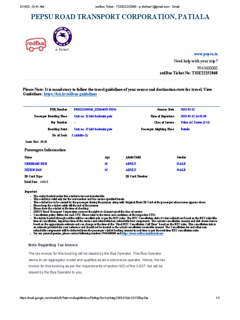 Redbus Delhi To Patiala | PDF | Fare | Payments