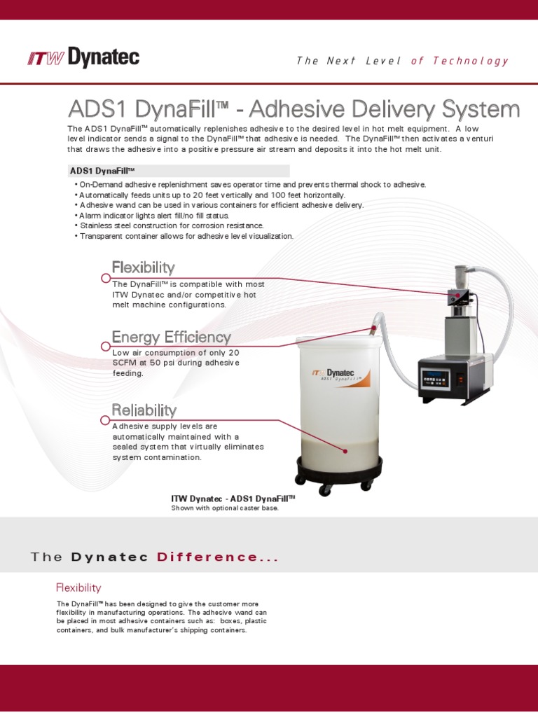 ADS1 Dynafill - Adhesive Delivery System | PDF | Adhesive | Industries