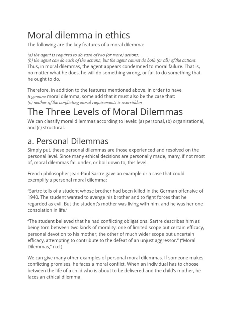Moral Dilemma in Ethics | Download Free PDF | Applied Ethics | Social ...