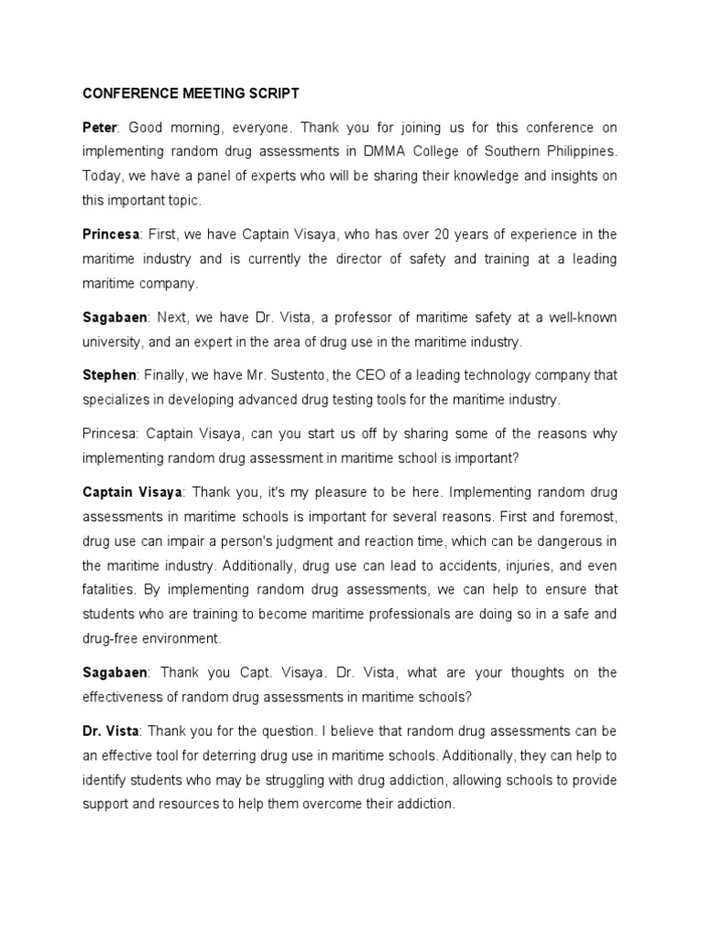 Conference Meeting Script Pdf