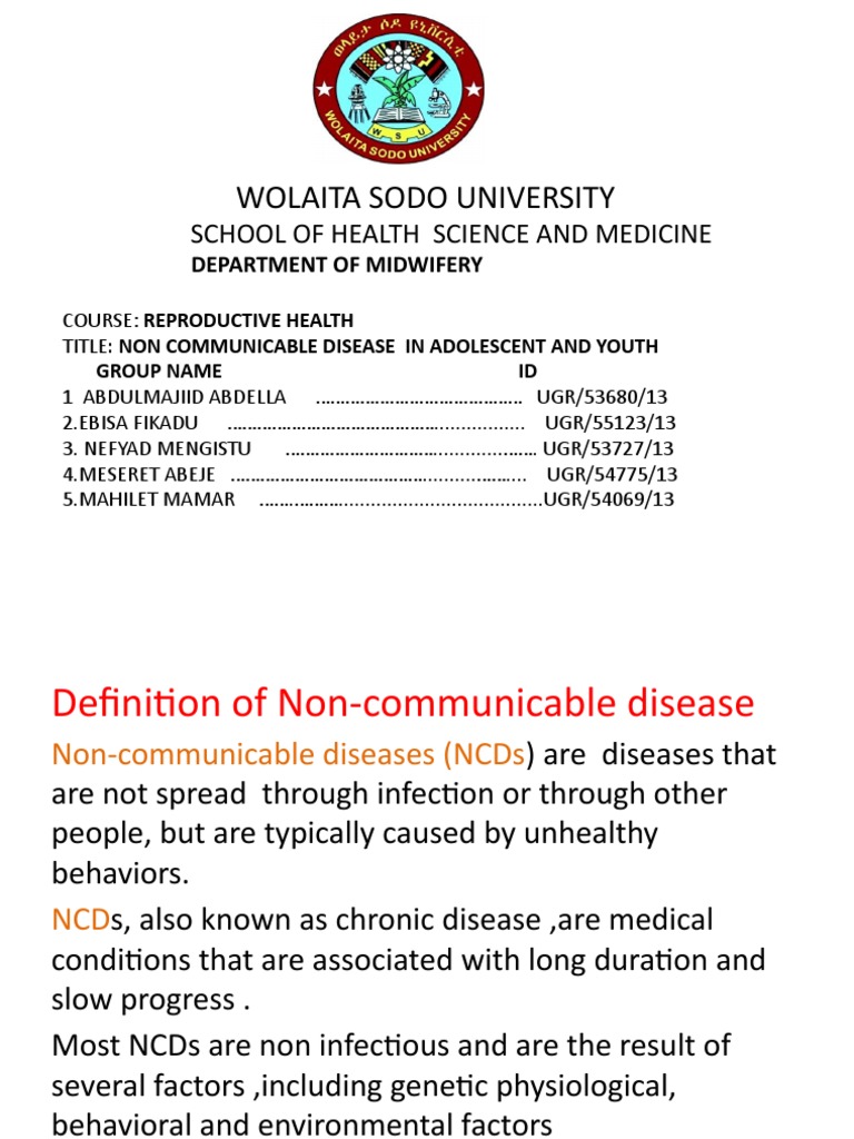 Non Communicable Disease (NCD) in Adolescent and Youth | PDF | Non ...