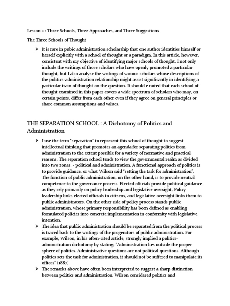 3 School of Thoughts | PDF | Thought | Policy