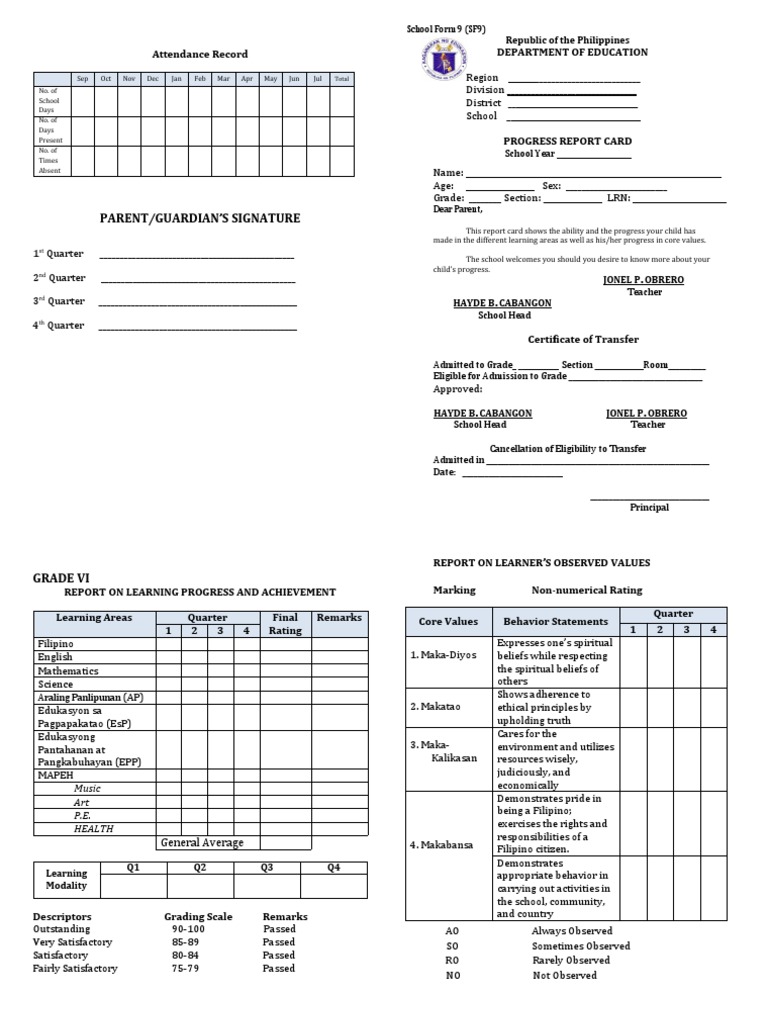 Form 138 New | PDF | Cognition