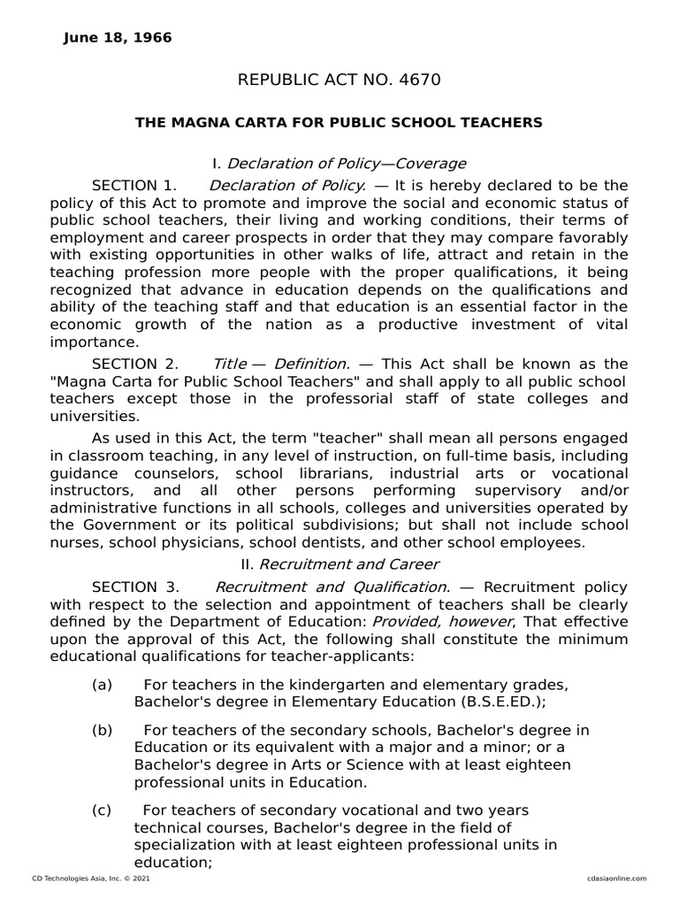 Ra 4670 | Download Free PDF | Cost Of Living | Teachers