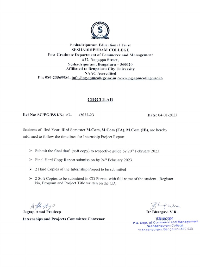 Circular - Internship Proj | PDF