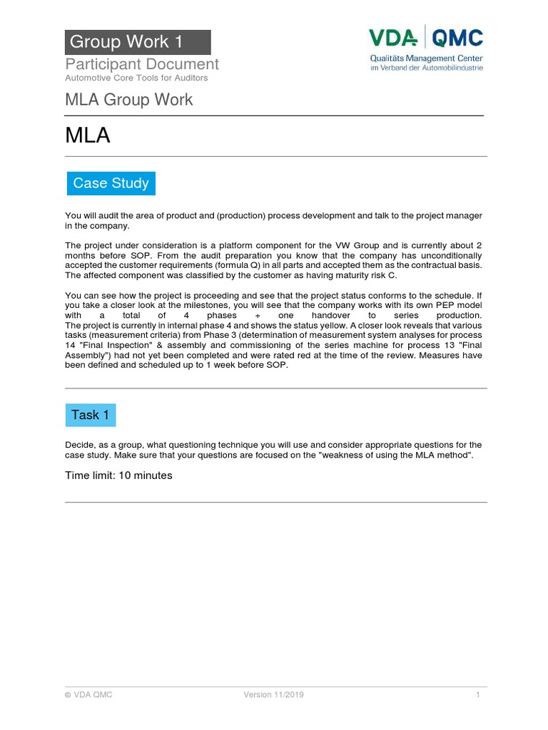 MLA Group Work | Download Free PDF | Audit | Business