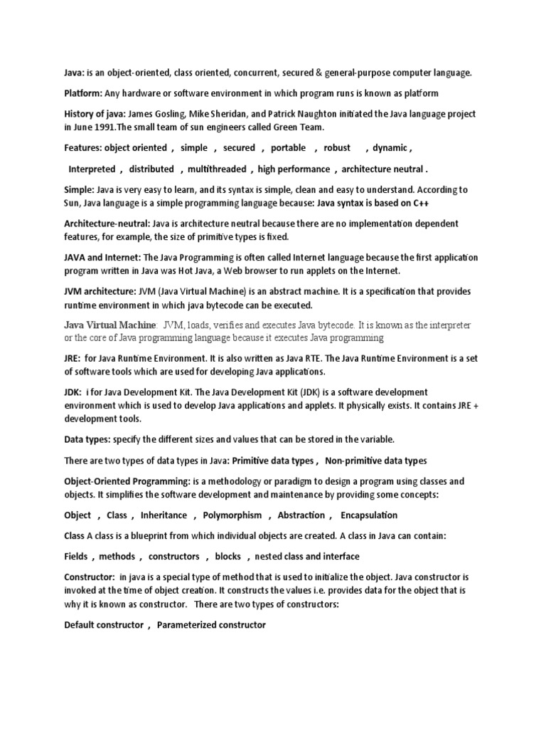 Java Pdf Java Programming Language Method Computer Programming