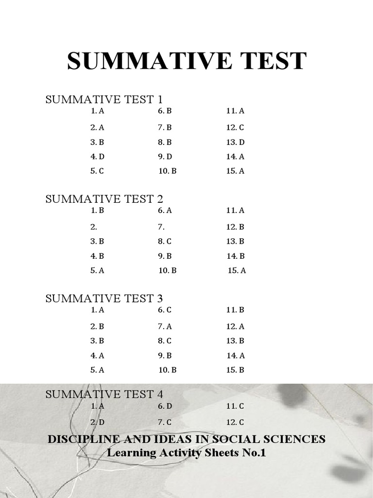 Summative Tests Review | PDF | Social Sciences | Science