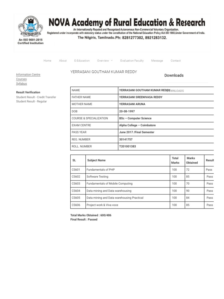 NOVA-Result Verification | PDF | Information Technology | Computing