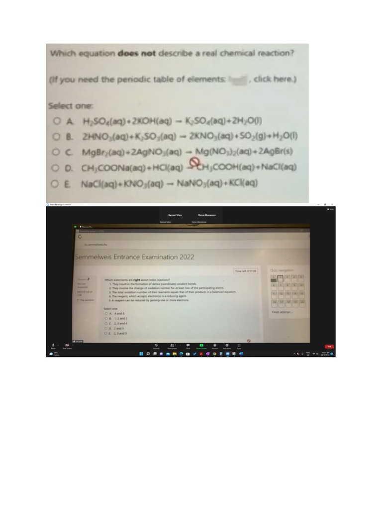 Semmelweis Entry Test 2022 | PDF