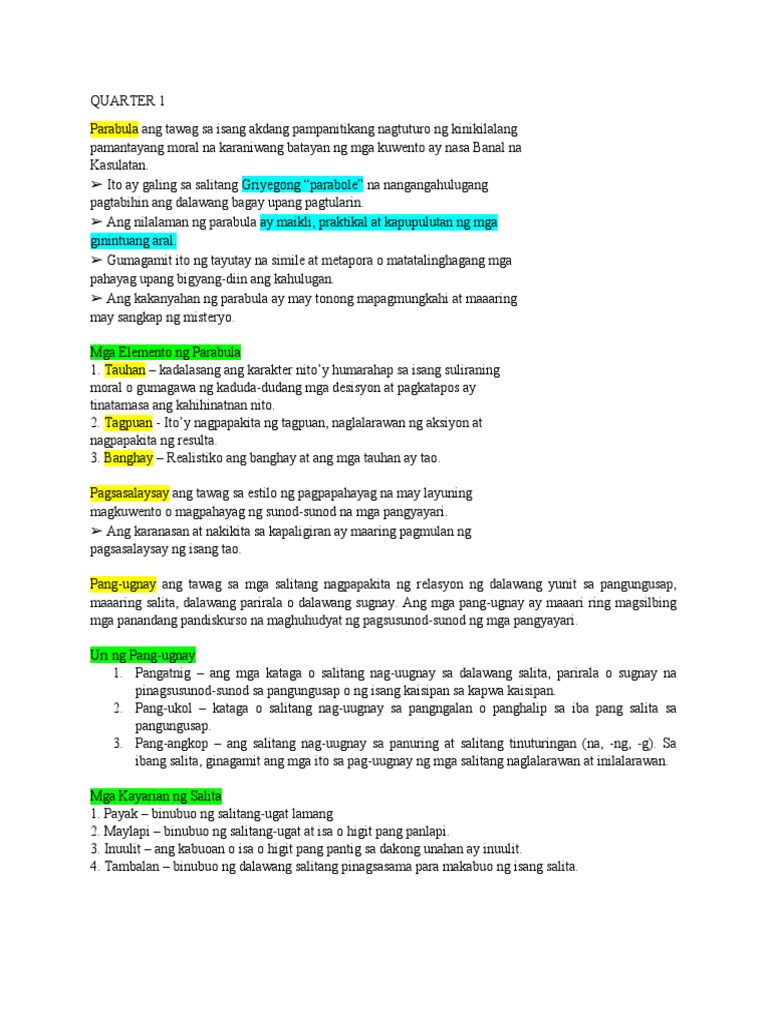 Filipino RST | PDF