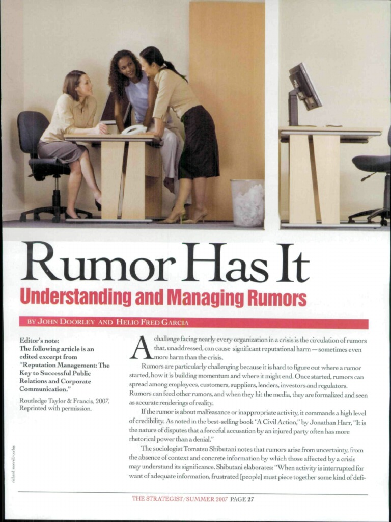 Rumor has it | PDF | Rumor | Ambiguity