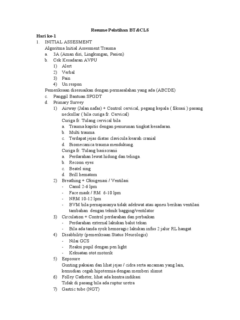 Resume Pelatihan BT&CLS 2023 | PDF