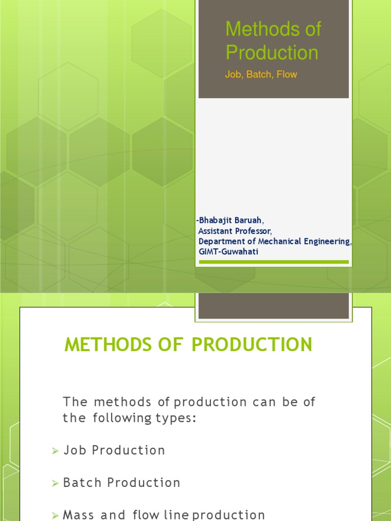 Types of Production Methods Explained | PDF | Mass Production | Labour ...