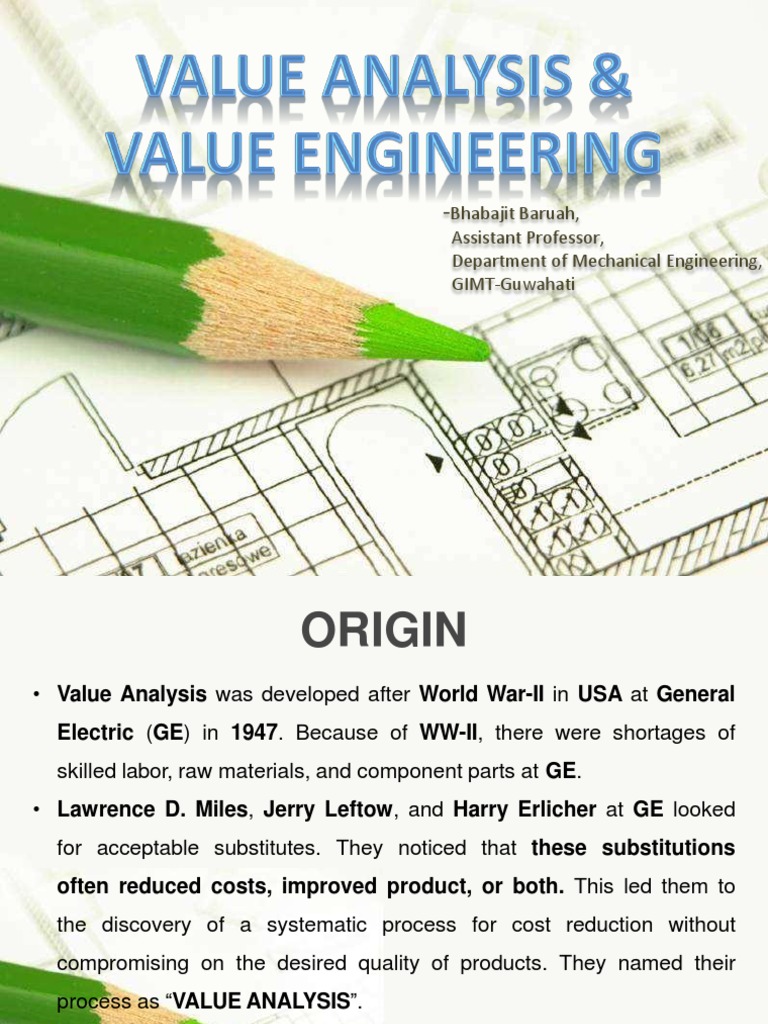 Value Analysis & Value Engineering | PDF | Engineering | Reliability Engineering