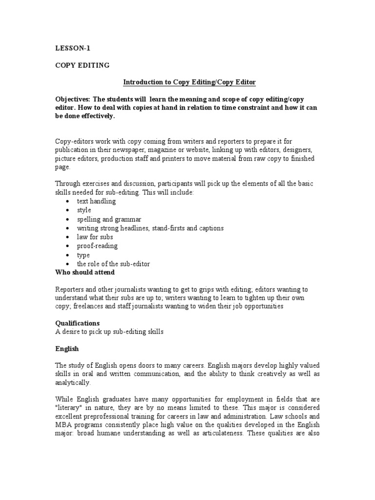 Copy Editing 1 | PDF | Copy Editing | News