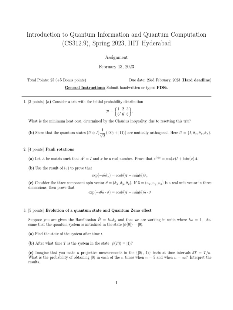 Assignment 4 | PDF | Wave Function | Theoretical Physics