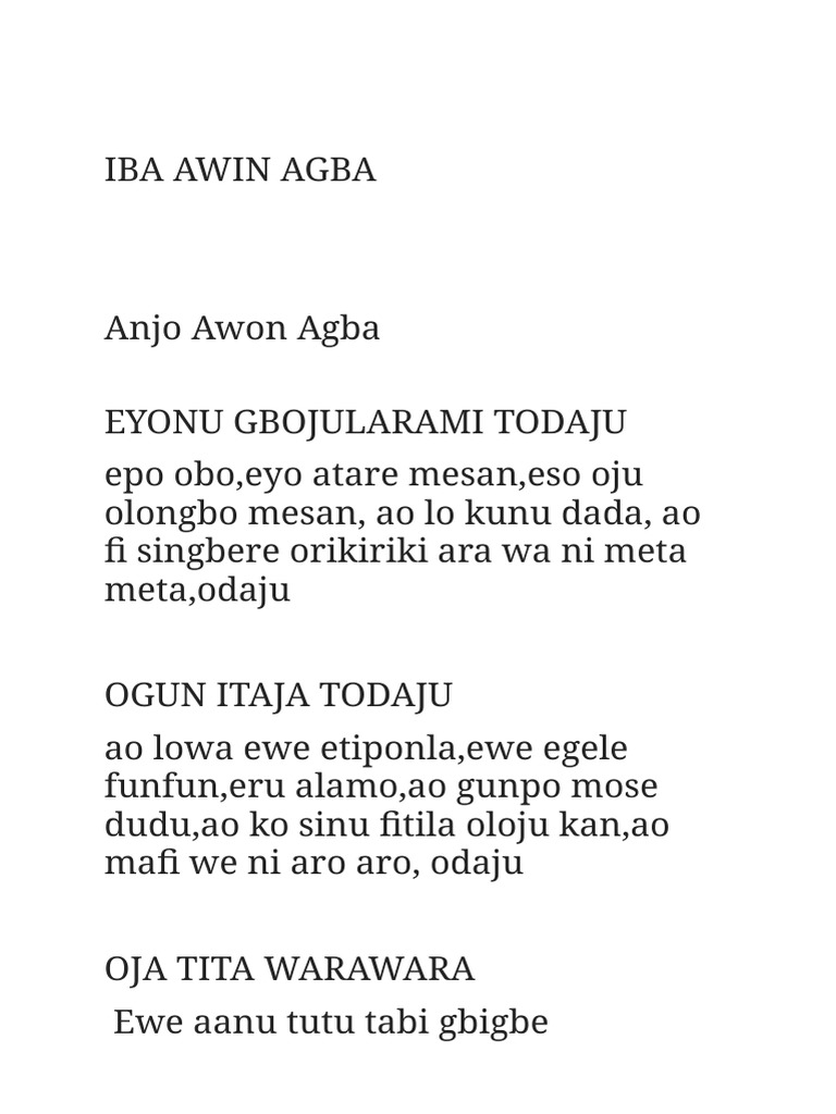 Anjo Awon Agba PDF | PDF