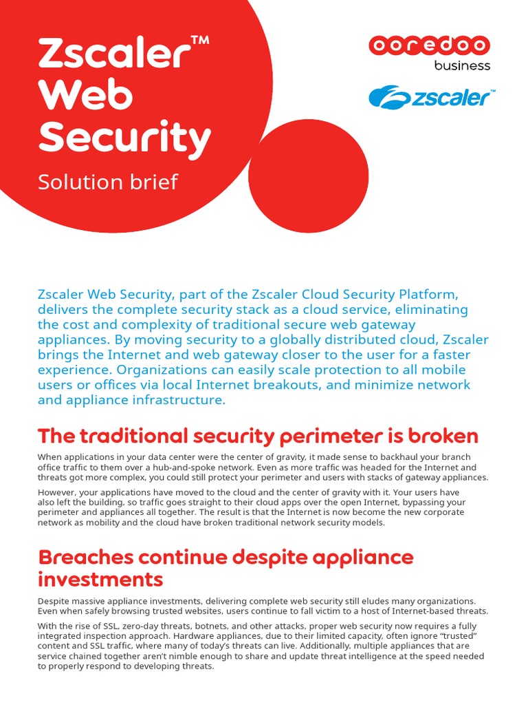 ZScaler Cloud Web Security - Datasheet | PDF | Computer Security | Security