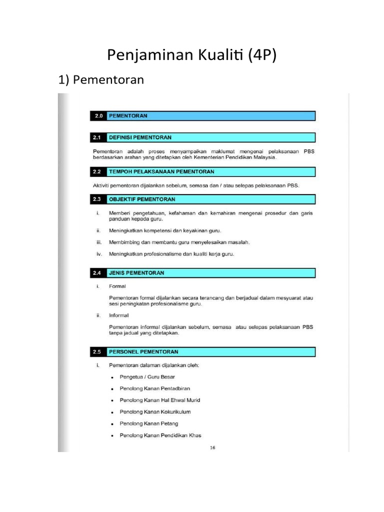 Penjaminan Kualiti 4P | PDF