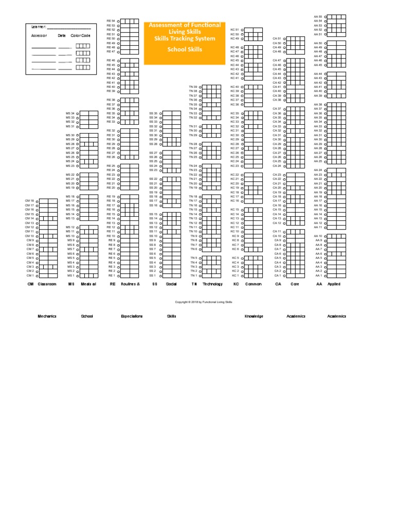Afls Grid School Skills | PDF | Learning | Behavior Modification