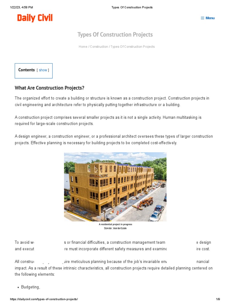 Types of Construction Projects | PDF | Building | Wall