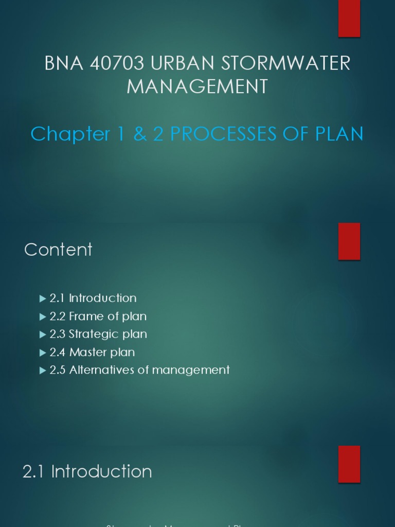 BNA 40703 Chapter 1, 2 Processes of Plan | PDF | Stormwater | Stream