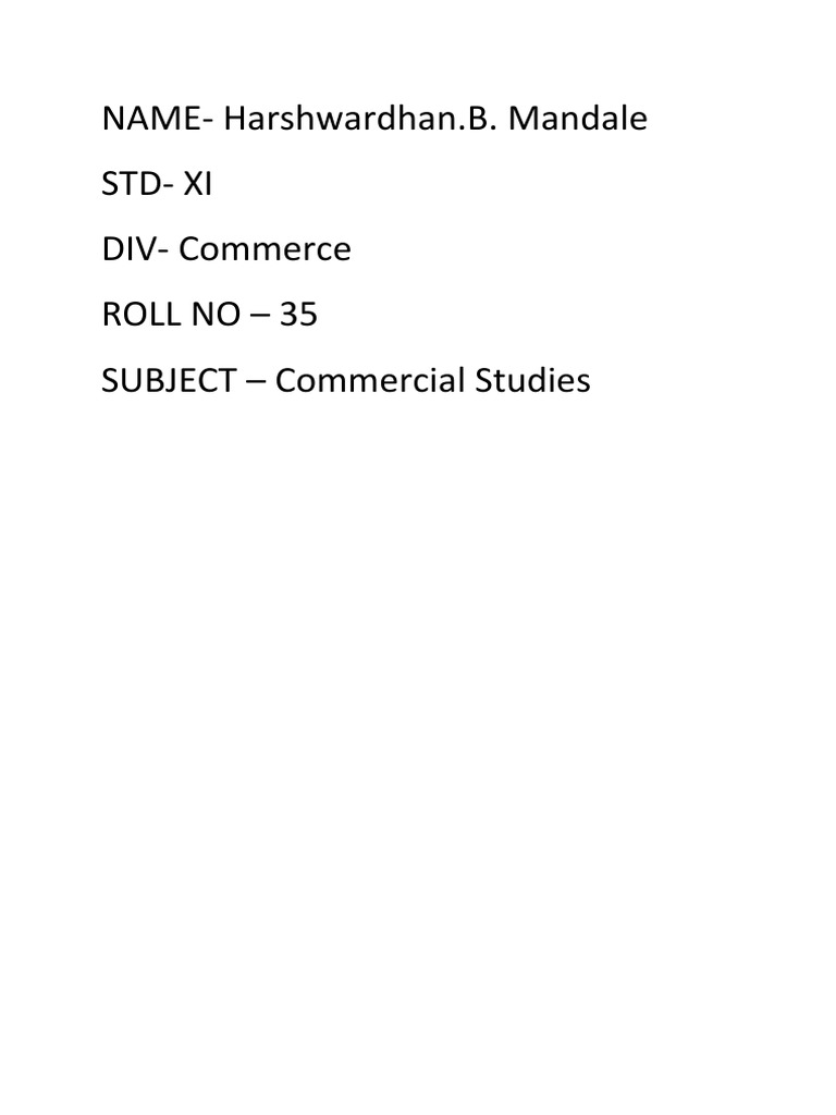 Commerce Project 1 | PDF | Business | Economies