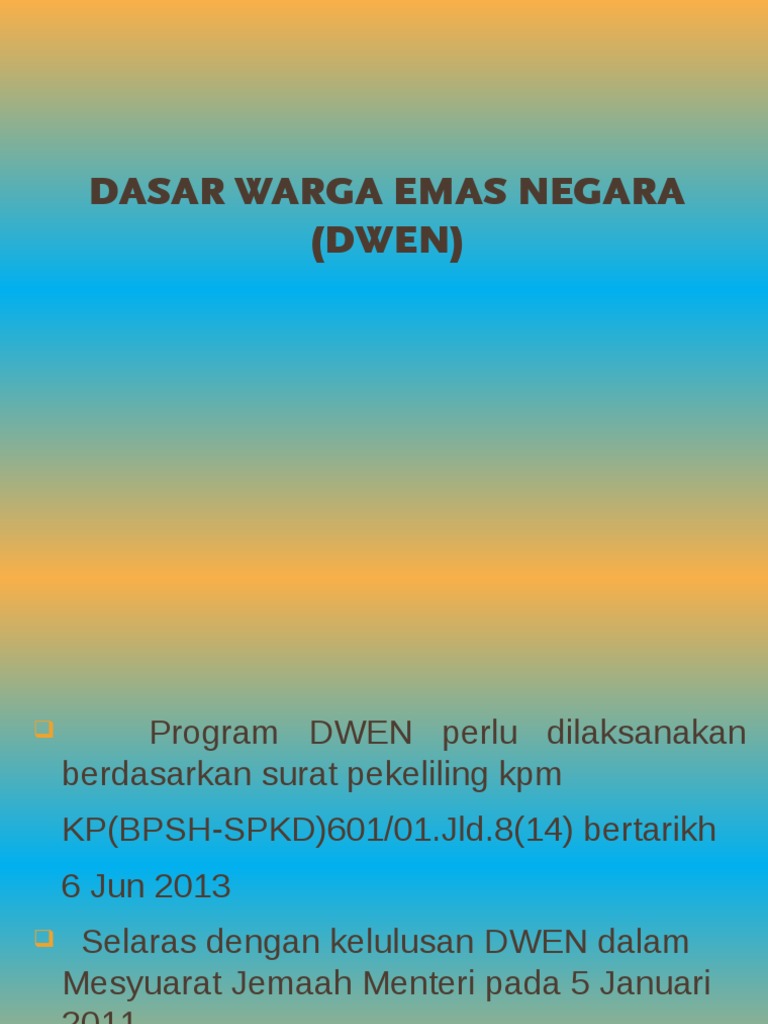 Dasar Warga Emas Negara | PDF