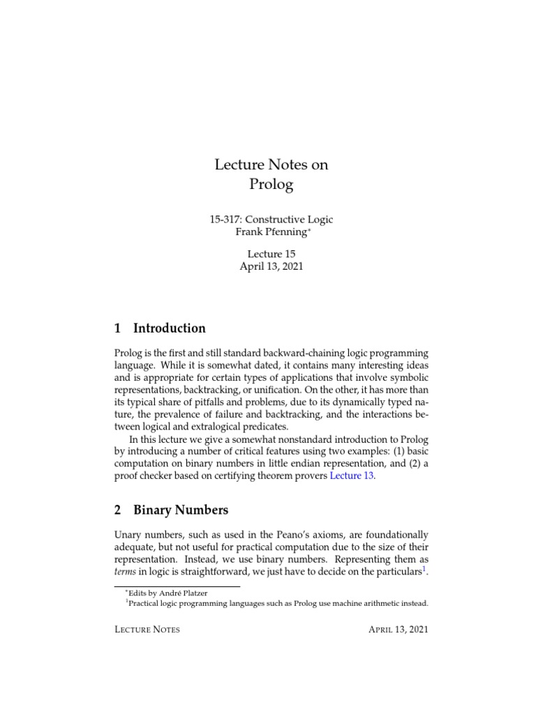 15 Prolog | PDF | Computing | Mathematics Of Computing 15 Prolog | PDF | Computing | Mathematics Of Computing