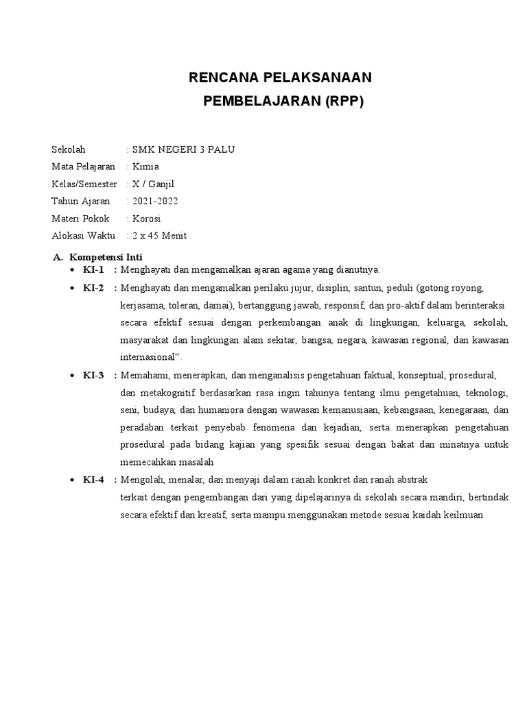 RPP, LKPD, Bahan Ajar, Instrumen Penilaian Ikatan Logam | PDF | Seni