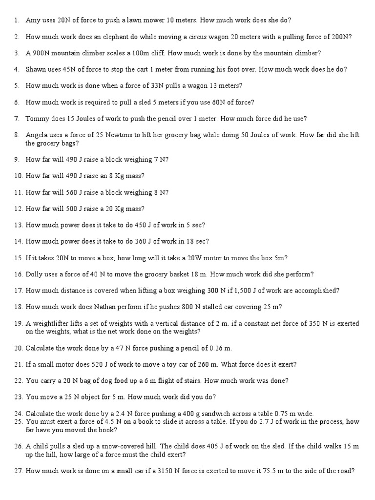 Oral Recitation On Work | PDF | Force | Weight