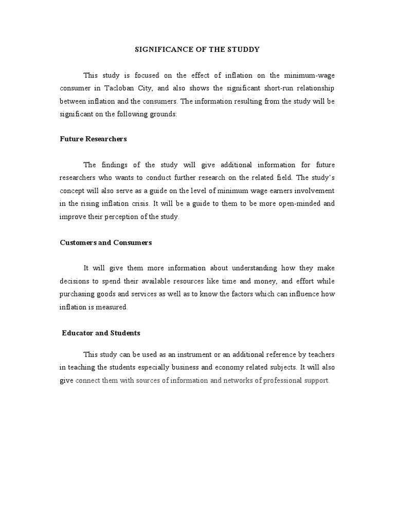 Significance of The Study | PDF