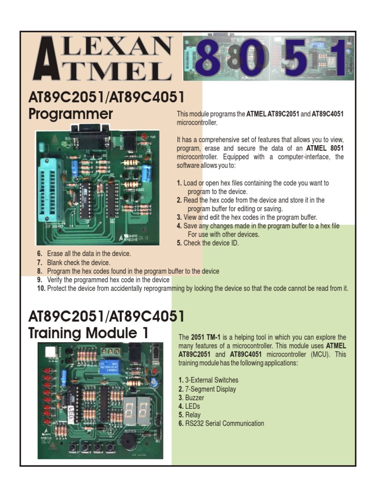 AT89C2051/4051 Programmer Guide | PDF | Microcontroller | Computer Hardware