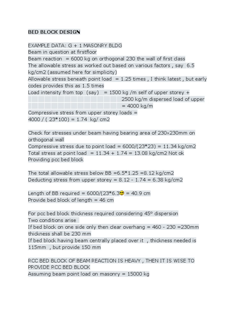 Bed Block Design | PDF